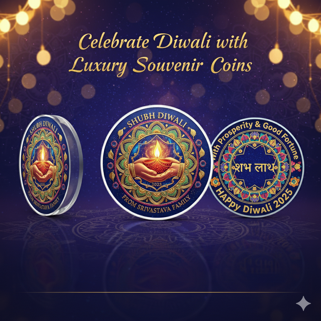 Personalized Diwali Gift Coins - 10pcs